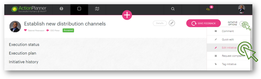 Feedback requirements - ActionPlanner