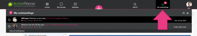 What are outstandings? - ActionPlanner