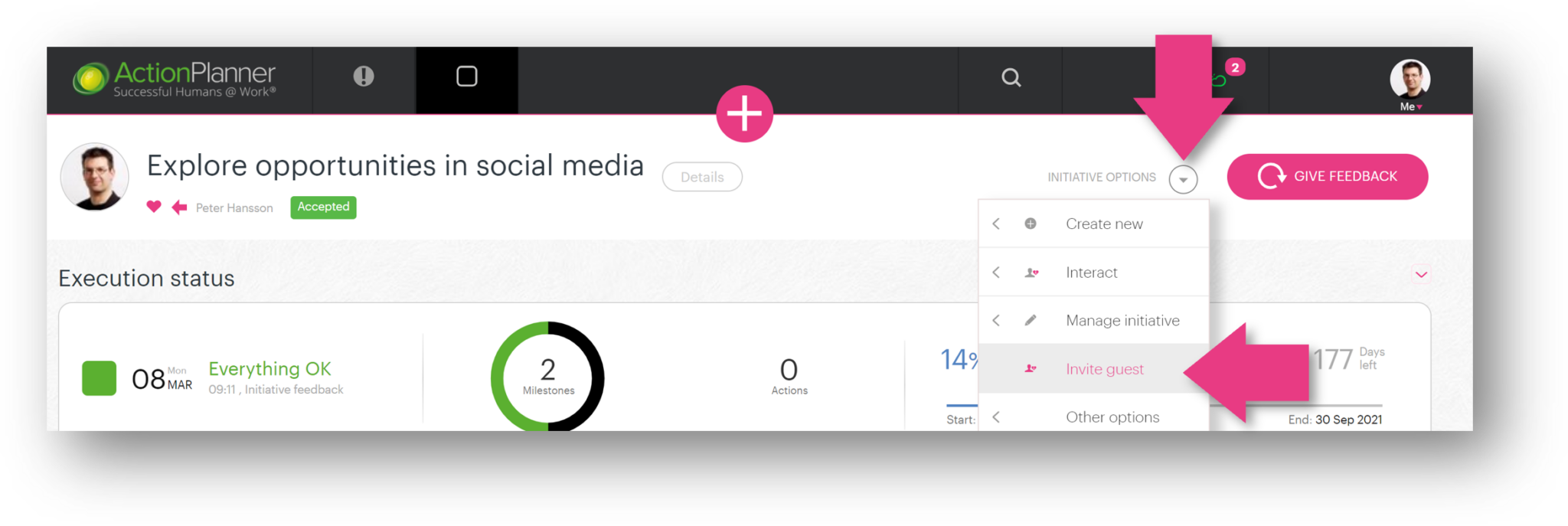 How to invite a guest - ActionPlanner